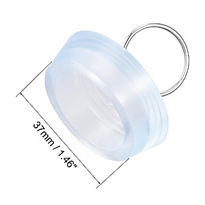 uxcell Rubber Sink Plug, Drain Stopper Clear Blue Fit 38-40mm with Hanging Ring for Bathtub Kitchen and Bathroom 2 Pcs