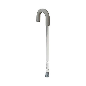 McKesson Walking Cane with Foam Round Handle, Aluminum, Adjustable Height 28 3/4 in to 37 3/4 in, 1 Count