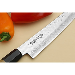 Yoshihiro 46 Layers VG10 Hammered Damascus Petty Japanese Utility Knife Ambrosia Handle (6''(150mm))