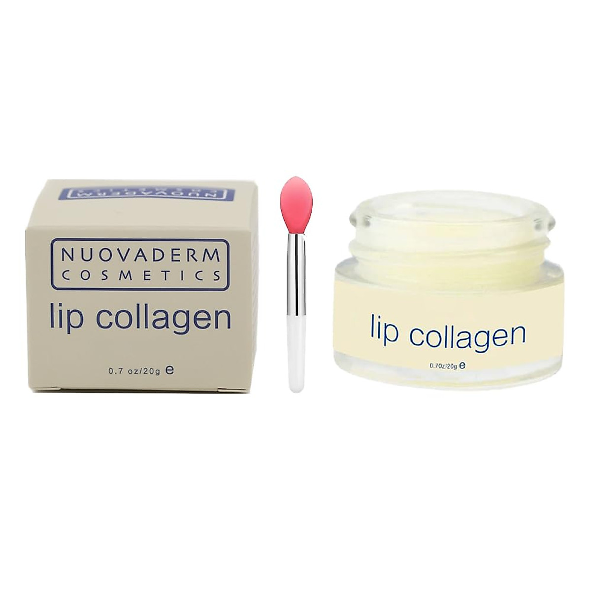 NUOVADERM Collagen Lip Mask with Squalane, Your Secret to Soft and supple Lips, Lip Plumper for Moisturizing, Hydrating, Anti-Aging, and Elasticity-Boosting For Unisex with One Wand