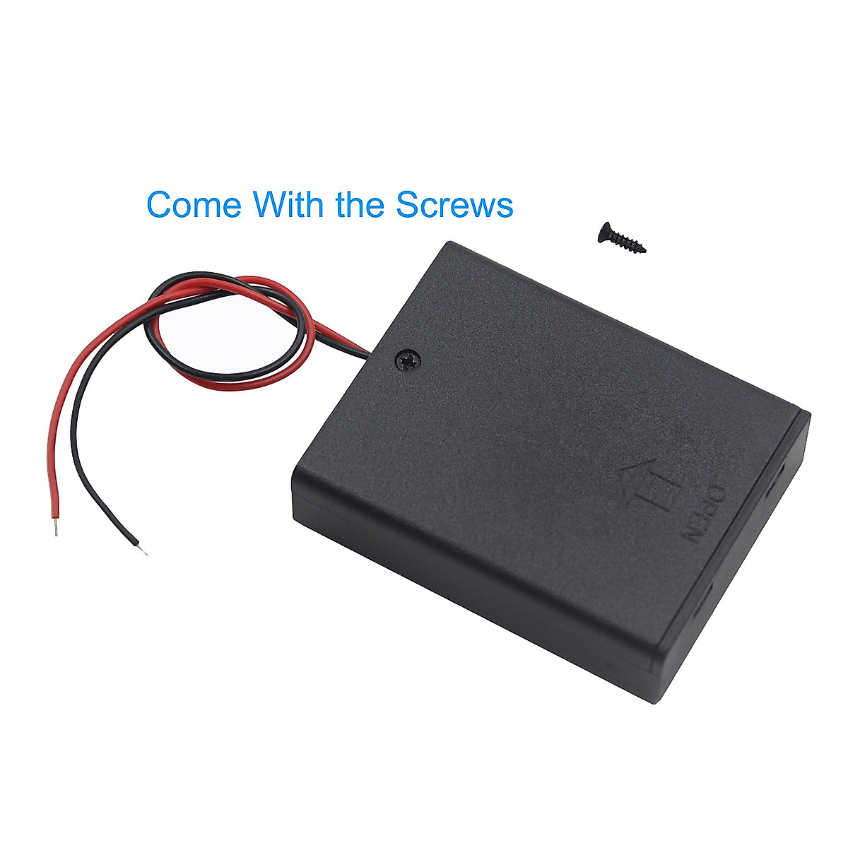 LAMPVPATH 3Pcs 4 AAA Battery Holder with Switch, 6V Battery Holder with Switch, 4X 1.5V AAA Battery Holder Case with Wire Leads and ON/Off Switch(3 Pack)