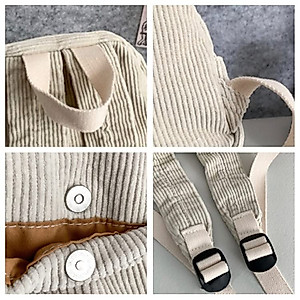 MININAI Aesthetic Backpack Mini Classic Corduroy College Backpack for Women Cute Retro Grunge Backpack Casual Daypack (One Size,Green)