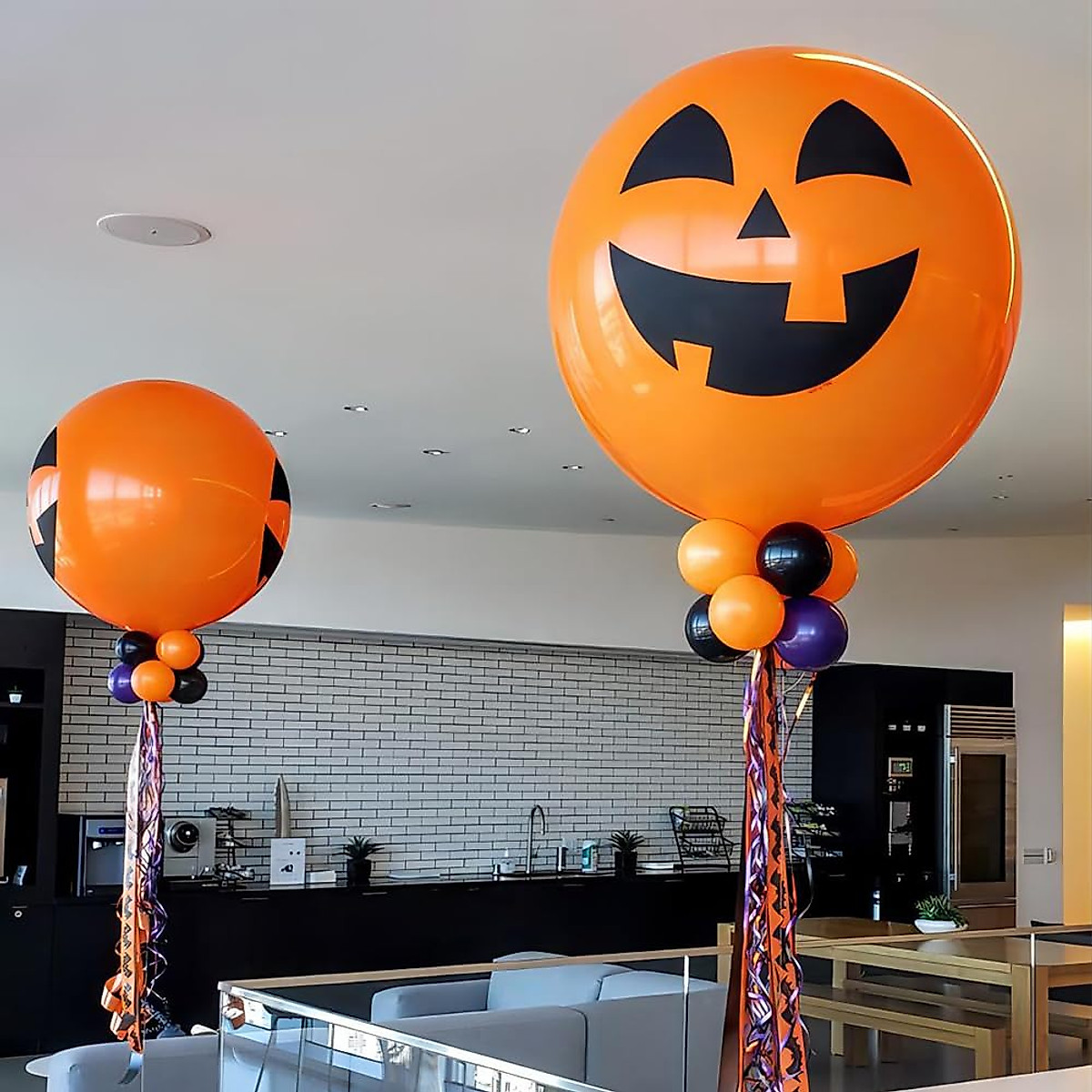 18 Inches 10pcs Halloween Balloons Orange Latex Balloons Halloween Pumpkin Balloon Halloween Party Birthday Decoration Supplies