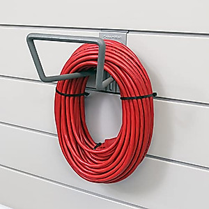 Crownwall Slat Wall Storage Organizer, Heavy Duty Steel Locking Loop Hook for Hanging Hoses, Cords, Ladders and Bulky Items, Slatwall Accessories Panels (2 Pack)