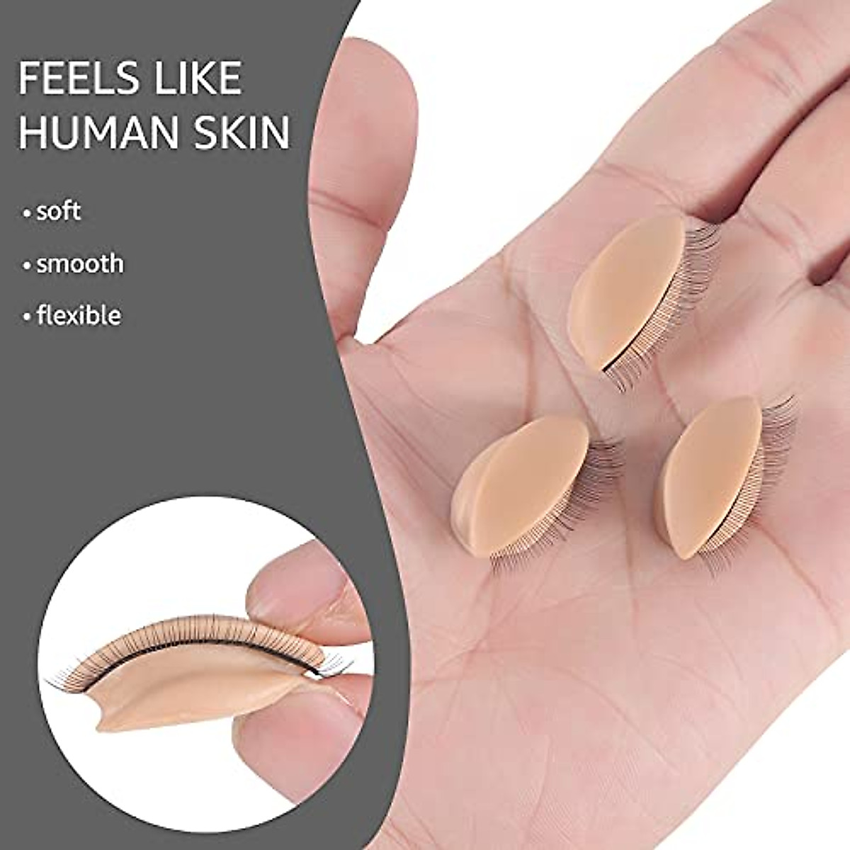 Embagol Lash Mannequin Head With 2 Pairs Replacement Eyelids For Eyelash Extension Removable Realistic Eyelids Makeup Lash Extension Training Practice Beginner Friendly Soft Silicone Lash Accessories