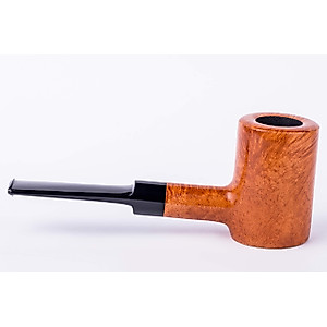 Wooden Tobacco Smoking Pipe, Self-Standing, Hand Carved of Briar Root, Metal cooling filter, Comes with Pouch, Boxed (Poker, Gold)
