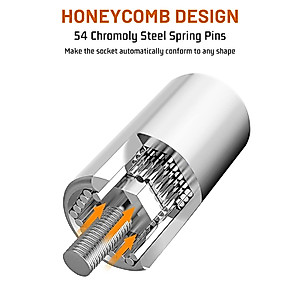 Heywork Universal Socket Tools Gifts for Men Dad, Birthday Gifts Super Socket with Power Drill Socket Adapter, Cool Gadgets for Men/Dad/Women/Husband 1/4"-3/4"（7-19mm）-Gift Box