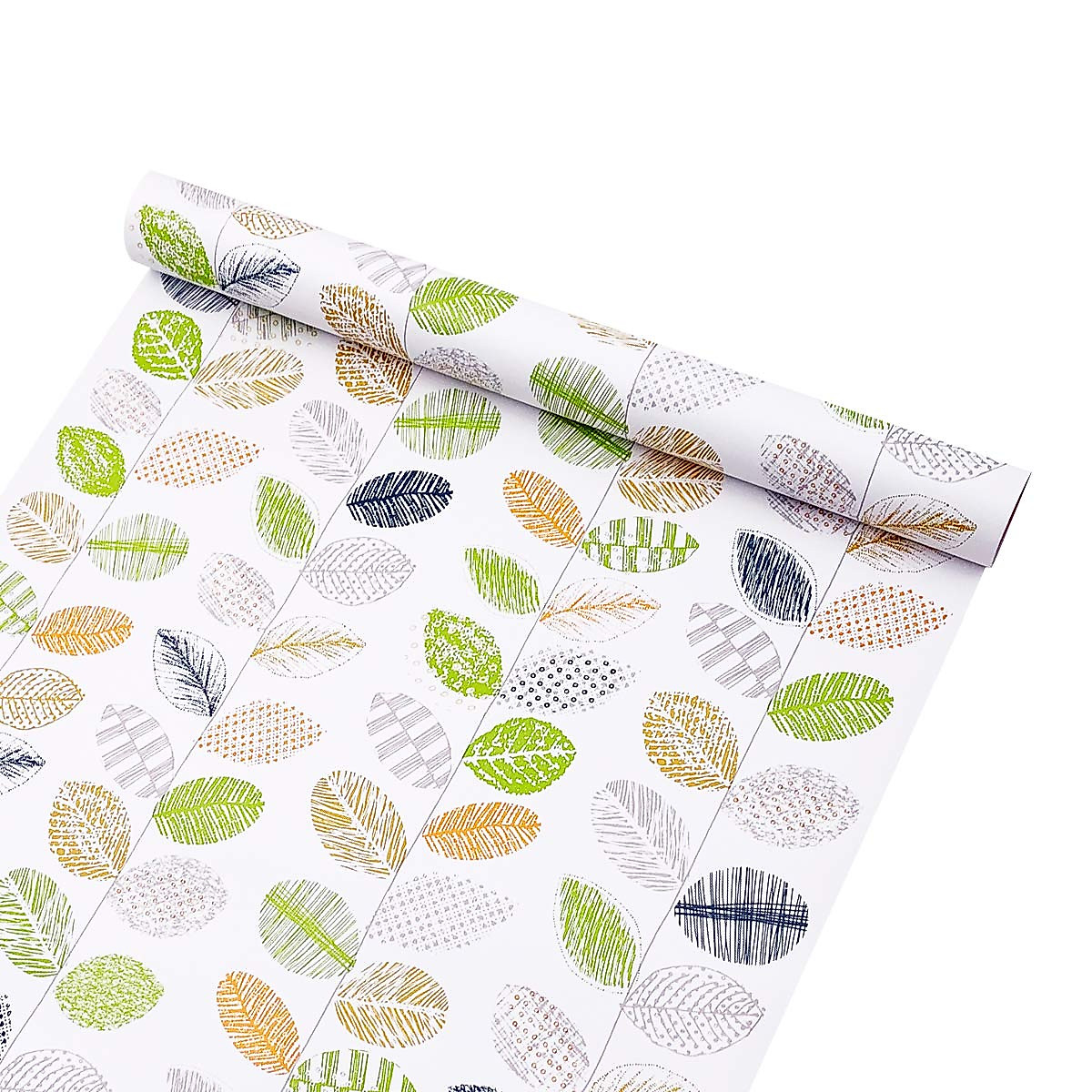 Yifasy Colorful Leaves Shelf Liner 17.7x118 Inch Self-Adhesive PVC Drawer Chests Furniture Lining Paper Removable Photo Wall Backdrop