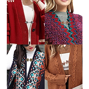 Fxiqini 10Pcs Vintage Cardigan Sweater Clips Shawl Collar Shirts Dress Brooch Clips for Women Swirl Clip Cape Cloak Clips Scarf Clip