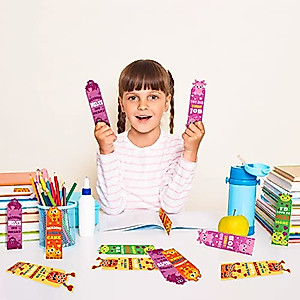 algpty 60 Pieces Cute Monster Bookmarks Bulk for Kids Saying Bookmarks for Girls and Boys Bookmarks for Teachers Students School Classroom Kids Party Favors Birthday Gifts for Kids Girls