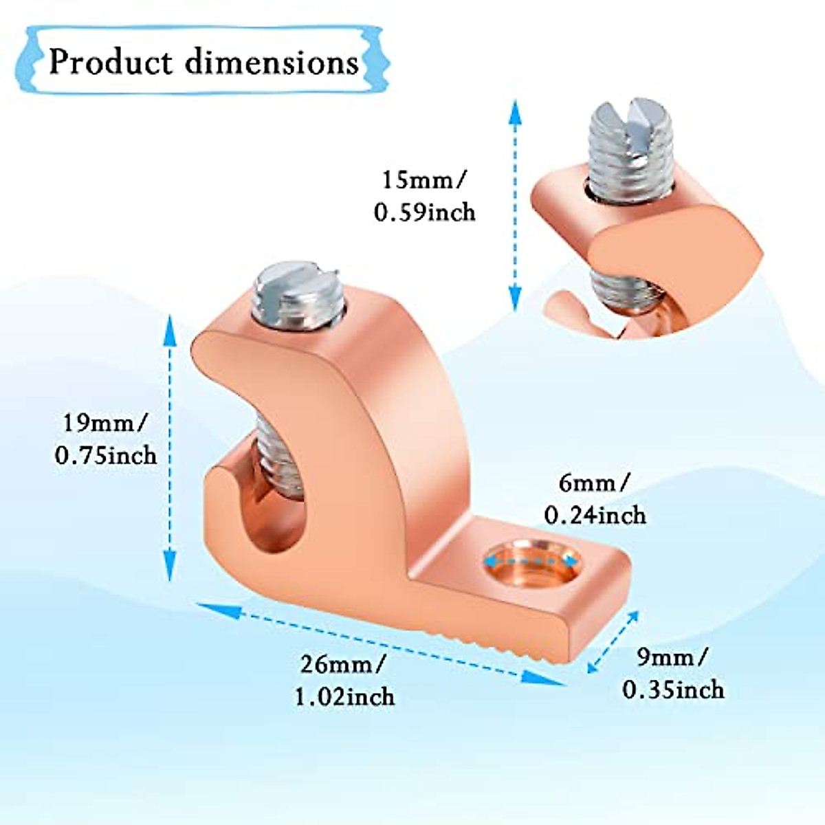 10 Packs Pool Bonding Lug with High Conductivity Copper Alloy, 4-14 Wire Range