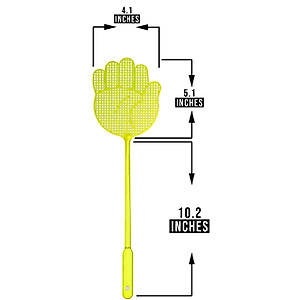 OFXDD Fly Swatter, Long Fly Swatter Pack, Fly Swatter Heavy Duty, Yellow Color Shape Palm (2 Pack)