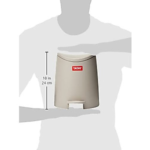TATAY Standard Bathroom Pedal Bin, 3L, One Size, Grey