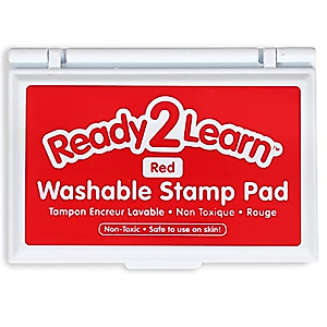 READY 2 LEARN Washable Stamp Pad - Red - Non-Toxic - Fade Resistant - Perfect for Scrapbooks, Posters and Cards