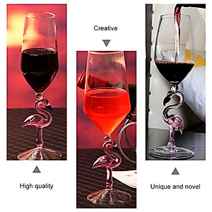 VICASKY Bar Cocktail Glass Pink Flamingo Cocktail Goblet Glass Cool Tableware Unique Bar Wine Housewares Durable Acrylic Flamingo Wine Glass Pink Flamingo Cocktail Glass