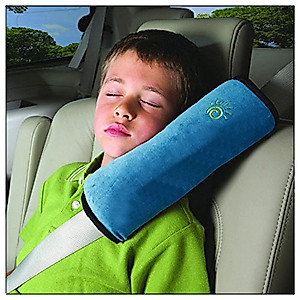 Seat Belt Pillow for Kids, Extra Soft Support Travel Pillow for Head Neck and Shoulder in Car, Universal Carseat Strap Cushion Pads for Childs Baby People Adults, (Blue)