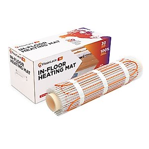 FloorLace FIT Electric Heated Floor Mat - Radiant Heating Mat for Under Tile, Laminate, Stone - Self-Adhesive Underfloor Heat Mat - Flooring Heating Kit (120 Volts, 15 SQFT)