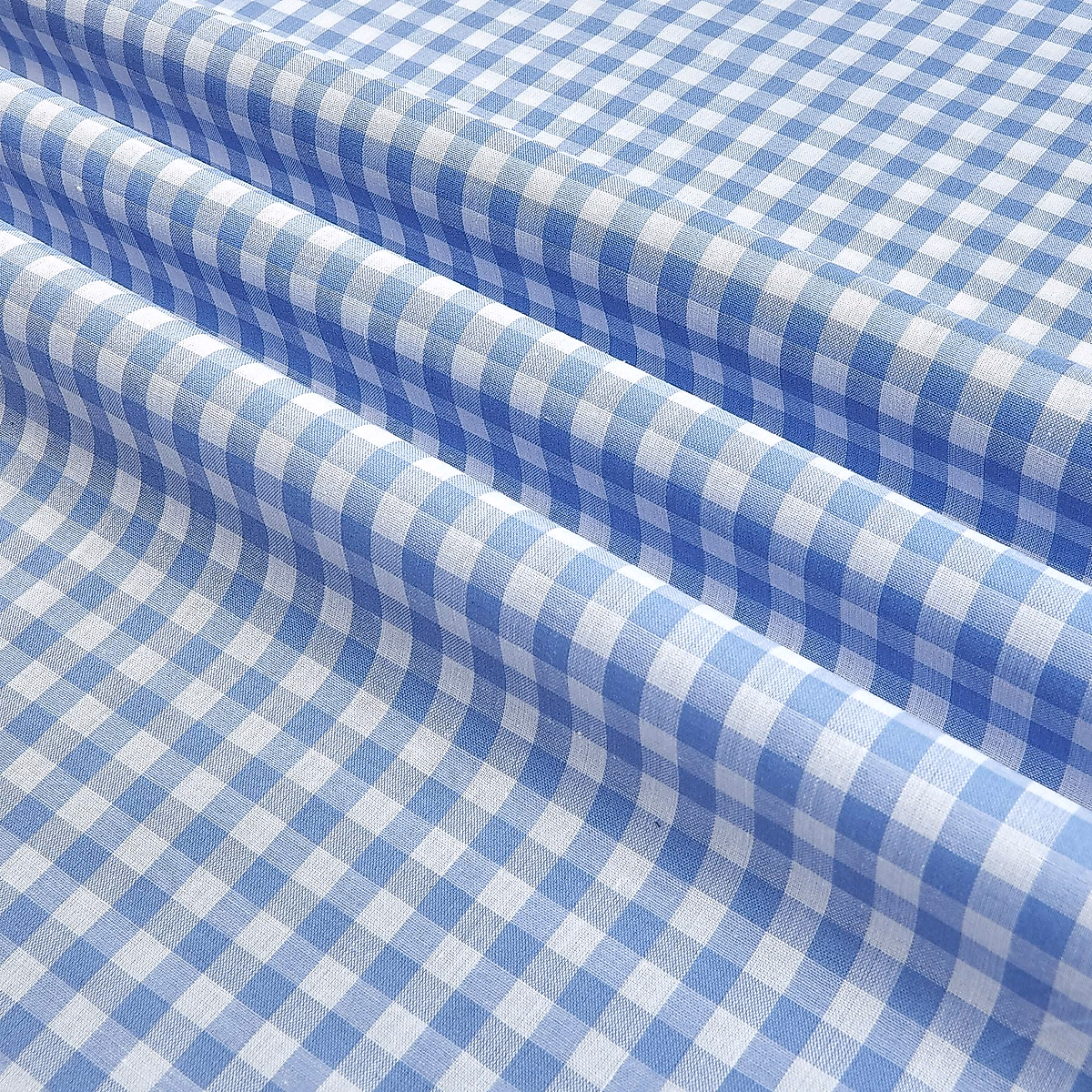 Richcheck 60" Gingham Check 1/4" Blue, Fabric by the Yard