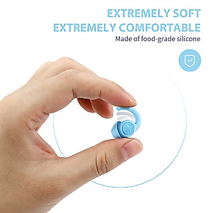 Silicone Ear Plugs for Sleeping - BUENSUENO 2 Pairs Reusable Washable Earplugs for Sleep, Work，Swimming, for Noise Cancelling, Sound Blocking Sleeping, Concert (Light Blue Star)…