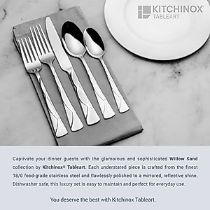 Kitchinox Flatware, Service for 4/20 Piece Set, Willow Sand