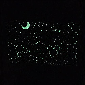 Loungefly Disney Mickey Constellation All Over Print Glow in the Dark Flap Polyurethane Wallet, Bifold