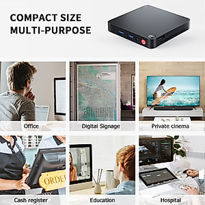 Beelink T4 Pro Mini PC, Intel N3350(Up to 2.4GHz), 4G LPDDR3 64G eMMC Mini Computer, Mini Desktop Computer Support Dual HDMI 4K Display Output/WiFi5/BT4/Gigabit Ethernet for HTPC/Office
