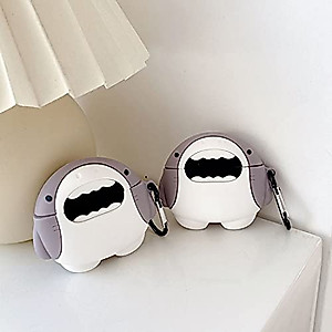 XBS-Better Compatible with Sony WF-1000XM4 Case, Shark Case for 2021 Earbuds Men Kids Teens Boys Soft Silicone Keychain Accessories