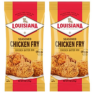 Louisiana Fish Fry Seasoned Chicken Fry Batter 9oz (Pack of 2) - Authentic Southern Fried Chicken - Bring the Taste of Louisiana Home