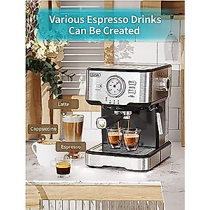 Gevi Espresso Machine, Espresso Maker with Milk Frother Steam Wand, Compact Espresso Super Automatic Espresso Machines for home with 34oz Removable Water Tank for Cappuccino, Latte