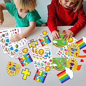 Chiazllta 24 Pcs Armor of God DIY Craft Kit Religious Sunday School VBS Easter Christian Craft Kits for Kids,Bible Sticker Hanging Ornament School Supplies for Preschool Classroom DIY Activities