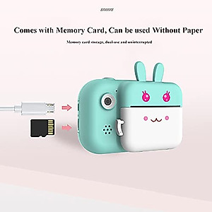 Zeerkeer Instant Print Camera for Kids 1080P HD Children Selfie Video Digital Camera with 2.4'' IPS Screen and 32GB TF Card for 3-12 Years Boys Girls Gift (Green)