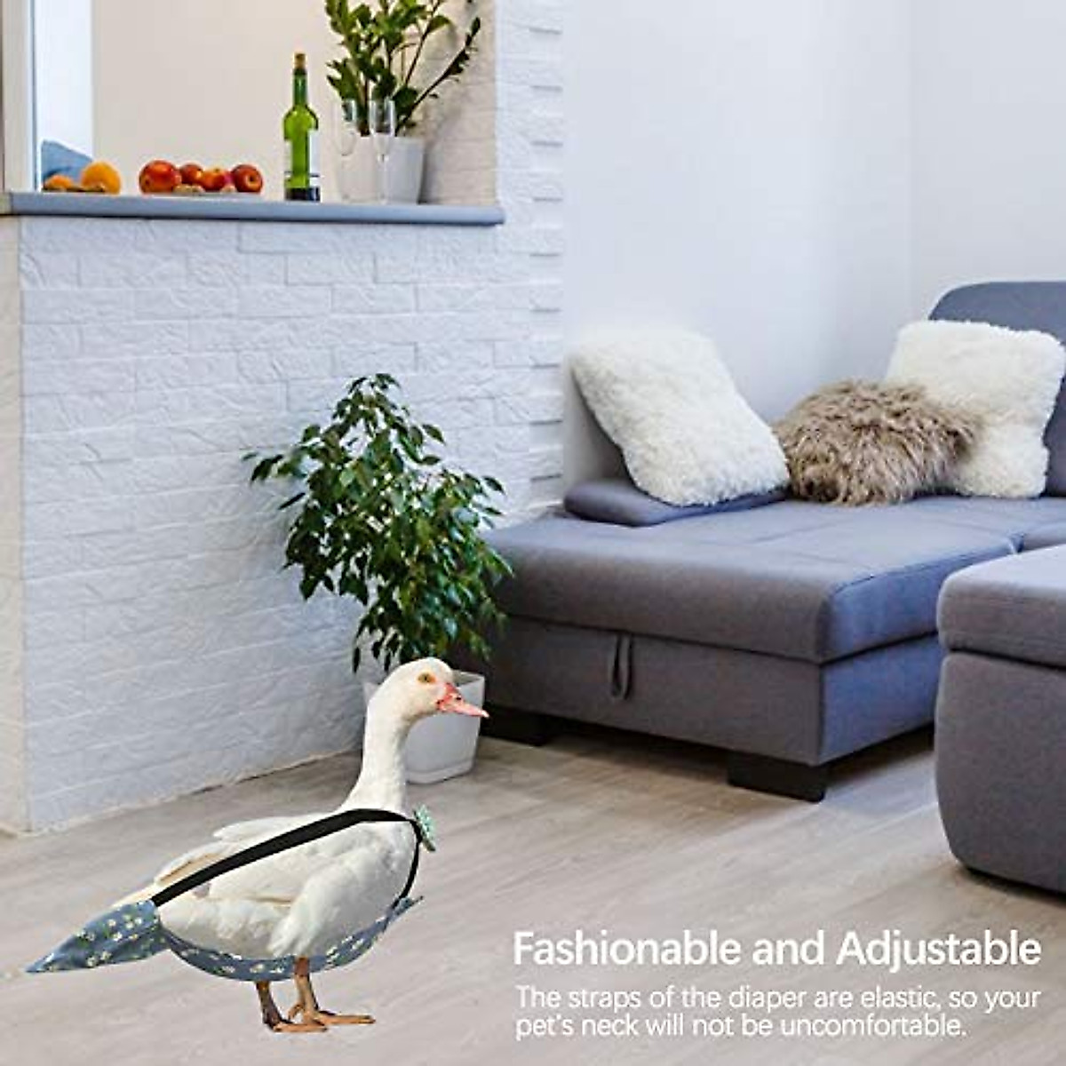 VIVEKATT Chicken Diaper, Pet Diaper for Chook Duck Goose, Washable Pet Diapers Bow Tie Duck Diapers Chicken Diaper for Poultry, 1 Count (Pack of 1)