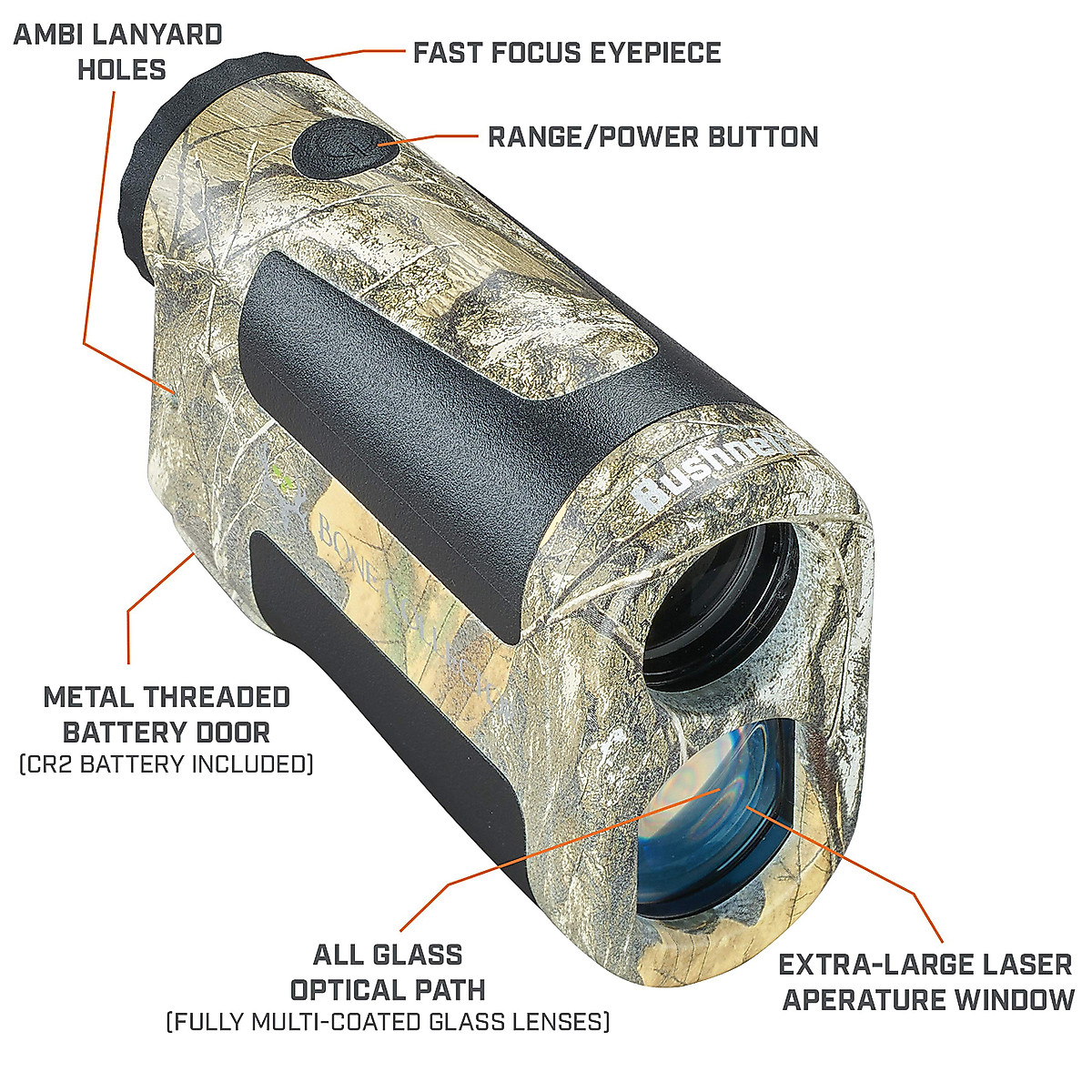 Bushnell BoneCollector 850 Laser Rangefinder, Hunting Laser Range Finder in Realtree Edge Camo
