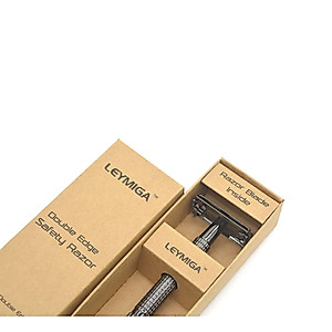 LEYMIGA Butterfly Double Edge Razor with 10 Premium Blades, Metal Classic Manual Single Blade Safety Razor for Men Women, Wet Shaving Shaver Fits Double Edge Blade, Safe Quick to Change Blade