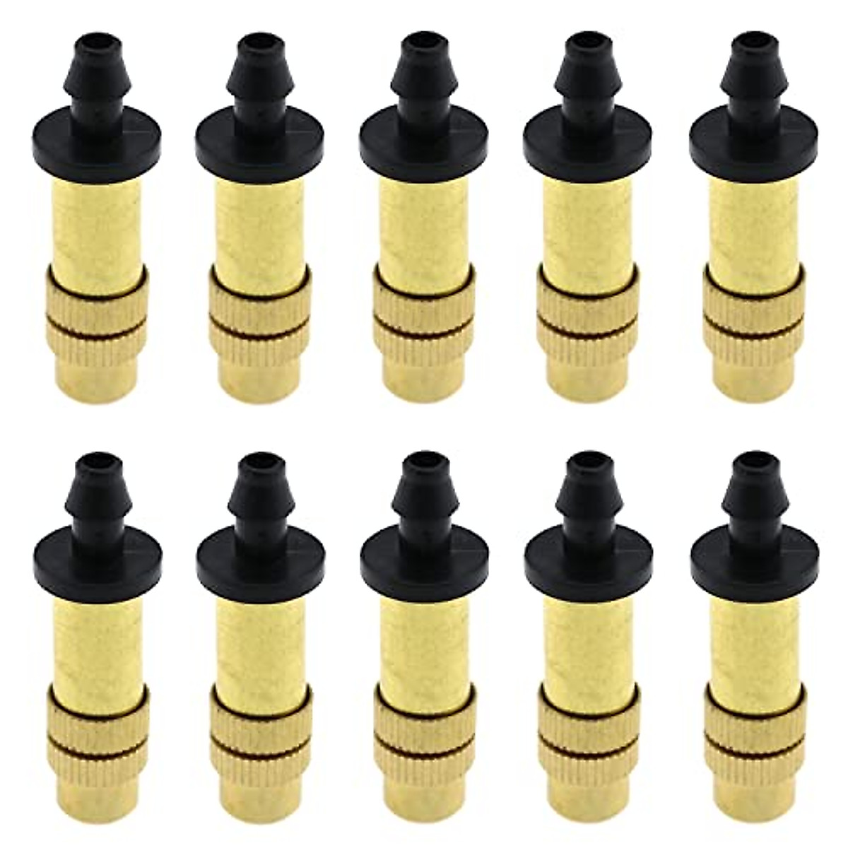 E-outstanding Spray Nozzle 10PCS Adjustable Irrigation System Copper Nozzle for Spray Garden Lawn Irrigation, Lawn Watering Nozzle
