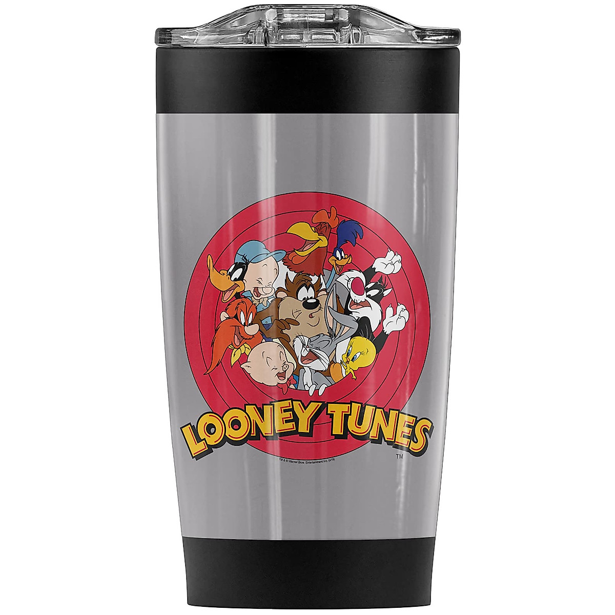 Logovision Looney Tunes Tunes Group Stainless Steel Tumbler 20 oz Coffee Travel Mug/Cup, Vacuum Insulated & Double Wall with Leakproof Sliding Lid | Great for Hot Drinks and Cold Beverages