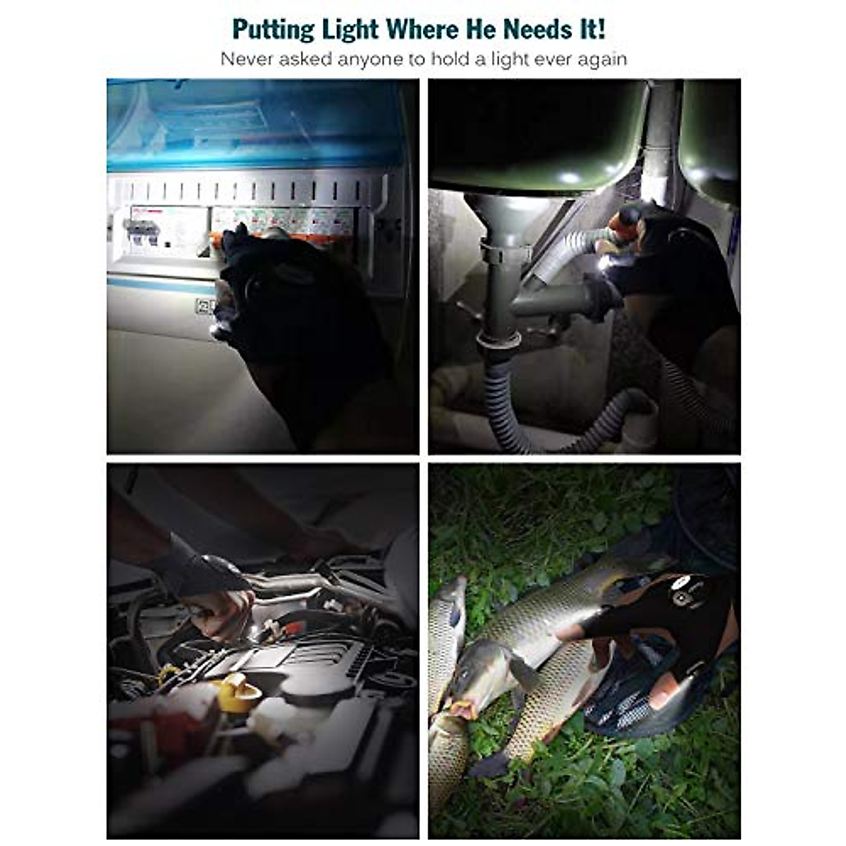 Gifts for Men/Dad, Cool Gadgets for Men, Calmsen Magnetic Wristband with LED Flashlight Gloves, Stocking Stuffers for Men, tool for Husband/Boyfriend/Grandpa on Christmas Day , Father Day，Birthday