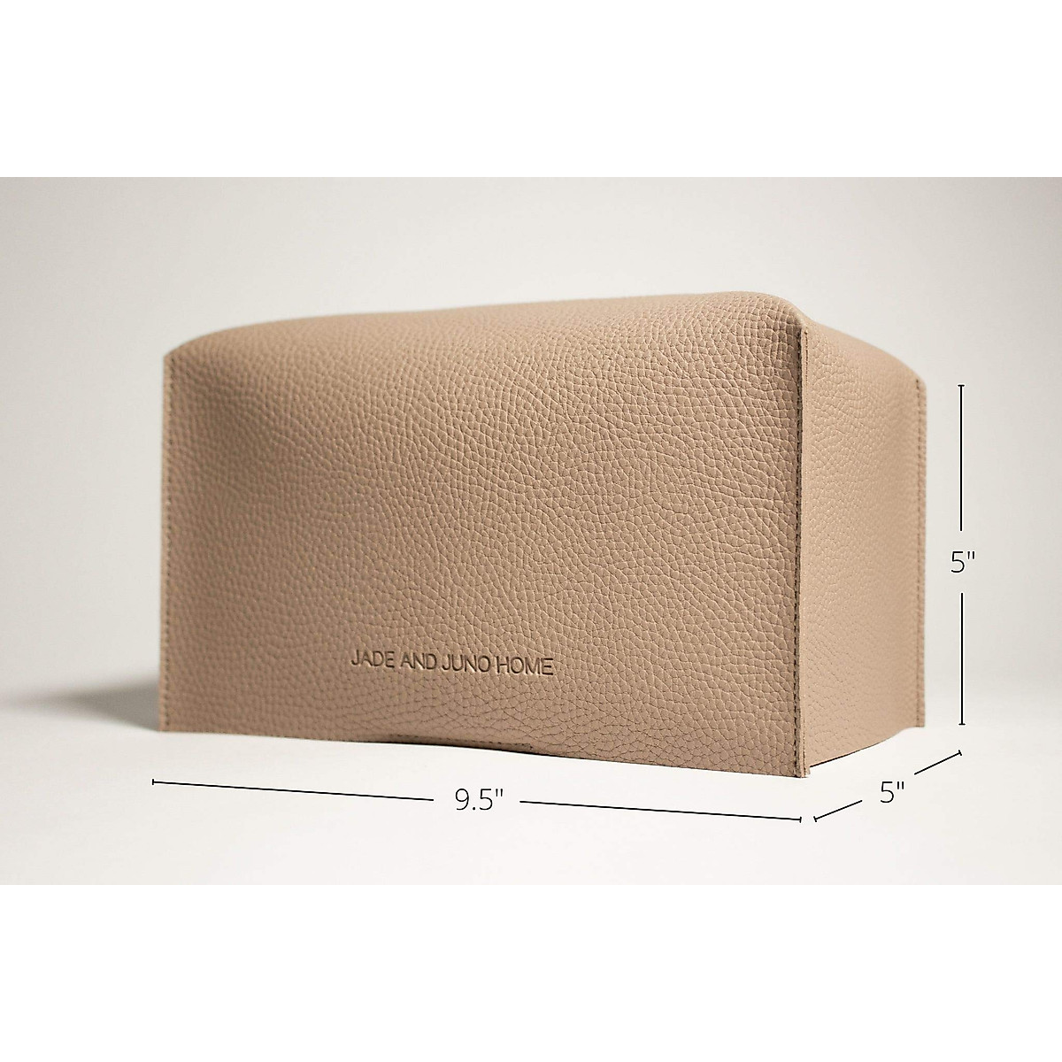 JADE AND JUNO HOME Tissue Box Cover/Holder (Rectangle) - Covers Rectangular Shaped Boxes with a Contemporary Finish - Designed with Modern PU Leather (Weathered Oak)