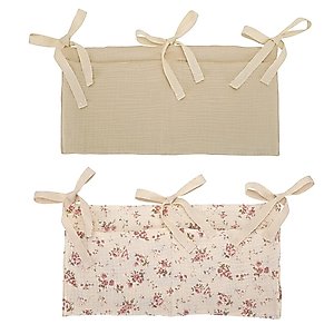 Eforcase 2PCS Baby Crib Organizer Cot Caddy Bed Storage Bag Hanging Pocket Diaper Nursery Organizer Bed Hanging Organizer Bag