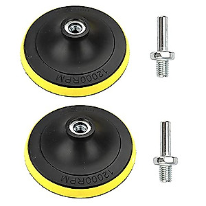 SI FANG 2 Pack 5 Inch Hook and Loop Backing Pads with M14 Thread Drill Adapter, Sanding Disc Car Polishing Pad Backing Plate for Angle Grinder Buffer Polisher Attachment (12000RPM)