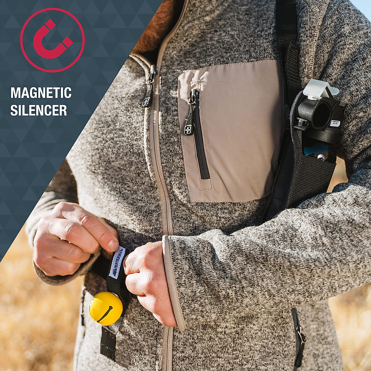 SABRE Frontiersman Bear Bell, Magnetic Silencer, Durable Hook and Loop Strap Attachment, Helps To Prevent Startling Bears While Hiking