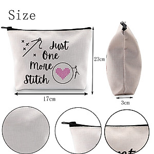 POFULL Cross Stitch Gift Just One More Stitch Cosmetic Bag Craft Love Gift (Just One More Stitch Cosmetic Bag)