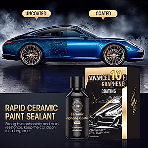 𝐀𝐝𝐯𝐚𝐧𝐜𝐞𝐝 𝗚𝗿𝗮𝗽𝗵𝗲𝗻𝗲 Ceramic Coating for Cars (70ml) - 10H Graphene Coating for Car Detailing - 10+ Years of Long Lasting Protection - Ultra High Gloss & Shine, Extremely Hydrophobic