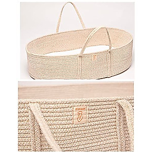 Trendy Baby Changing Basket- Moses Basket Set Of 4 Pieces, Waterproof Pad Cover, Caddy Diaper Organizer,Cotton Blanket - Boho Basket - Nursery Decor - Bassinet Changing Table Topper, Baby lounger