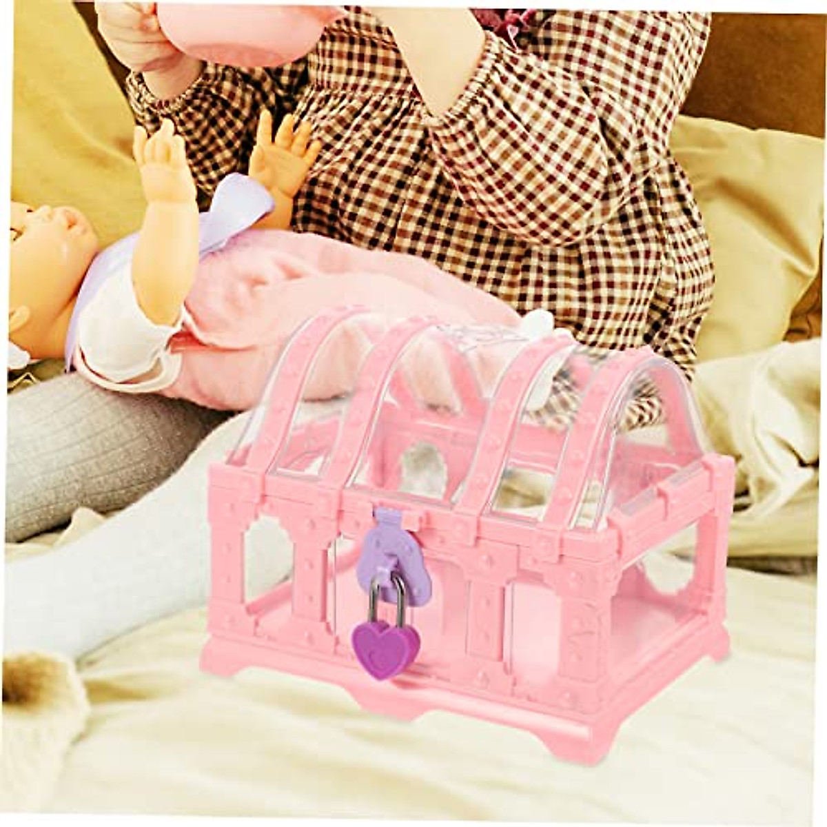 Operitacx Girl 3pcs Box Treasure Chest Pink Storage Box Plastic