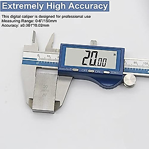 Digital Calipers, 6" Electronic Caliper Measuring Tool, Digital Micrometer with Large LCD Screen, Extreme Accuracy for Home/Industrail/Jewlery Measurement