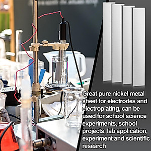 Gisafai 2 Pcs Pure Nickel Sheet 0.08 x 1 x 6 Inches Nickel Anode for Nickel Plating 99.6% Purity Purity Nickel Plate Nickel Strip Sheets for DIY Nickel Electroplating Kit