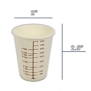 50 3oz Coated Paper Graduated Cups for Mixing Paint, Stain, Epoxy, Resin by NetSellsIt; Disposable, Recyleable, from Renewable Resource Bamboo, Wax Coated