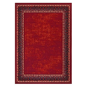 Antep Rugs Alfombras Bordered Modern 3x5 Non-Slip (Non-Skid) Low Pile Rubber Backing Indoor Area Rug (Maroon Red, 3' x 5')