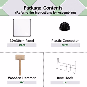 C&AHOME Cube Storage Organizer, 16-Cube Shelves Units, Closet Cabinet, DIY Plastic Modular Book Shelf, Ideal for Bedroom, Living Room, Office, 48.4" L × 12.4" W × 48.4" H Transparent White